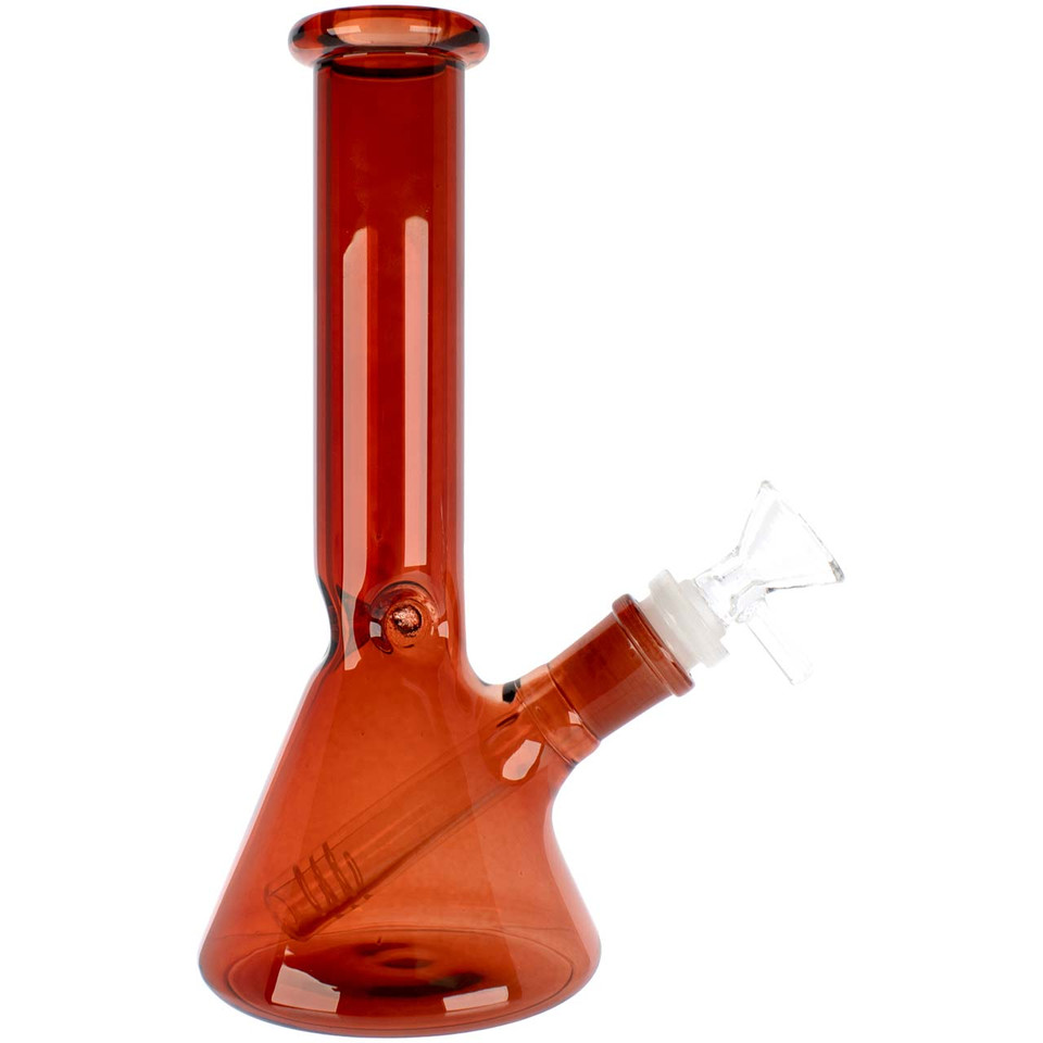 8" Amber Iridescent Beaker Bong | Waterbeds 'n' Stuff