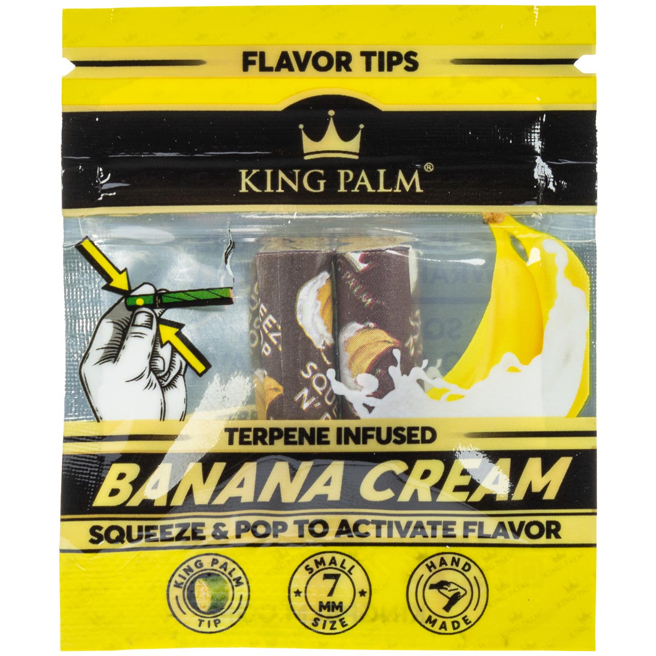 King Palm Banana Cream Flavored Filter Tip, 2-Pack - Waterbeds 'n' Stuff