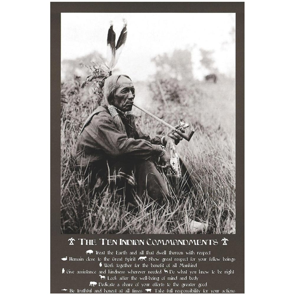 Ten Indian Commandments Poster | 24" x 36" Wall Art