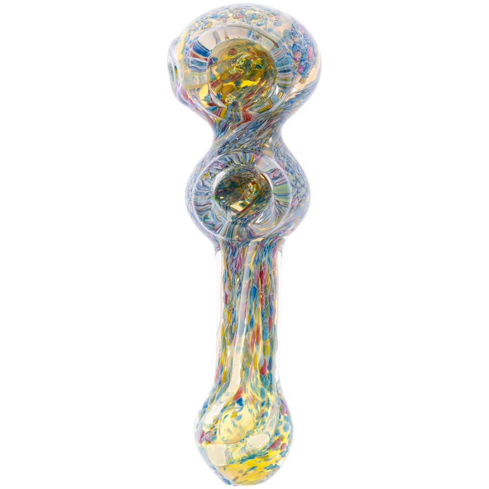 6" Double Bowl Confetti Glass Spoon Pipe