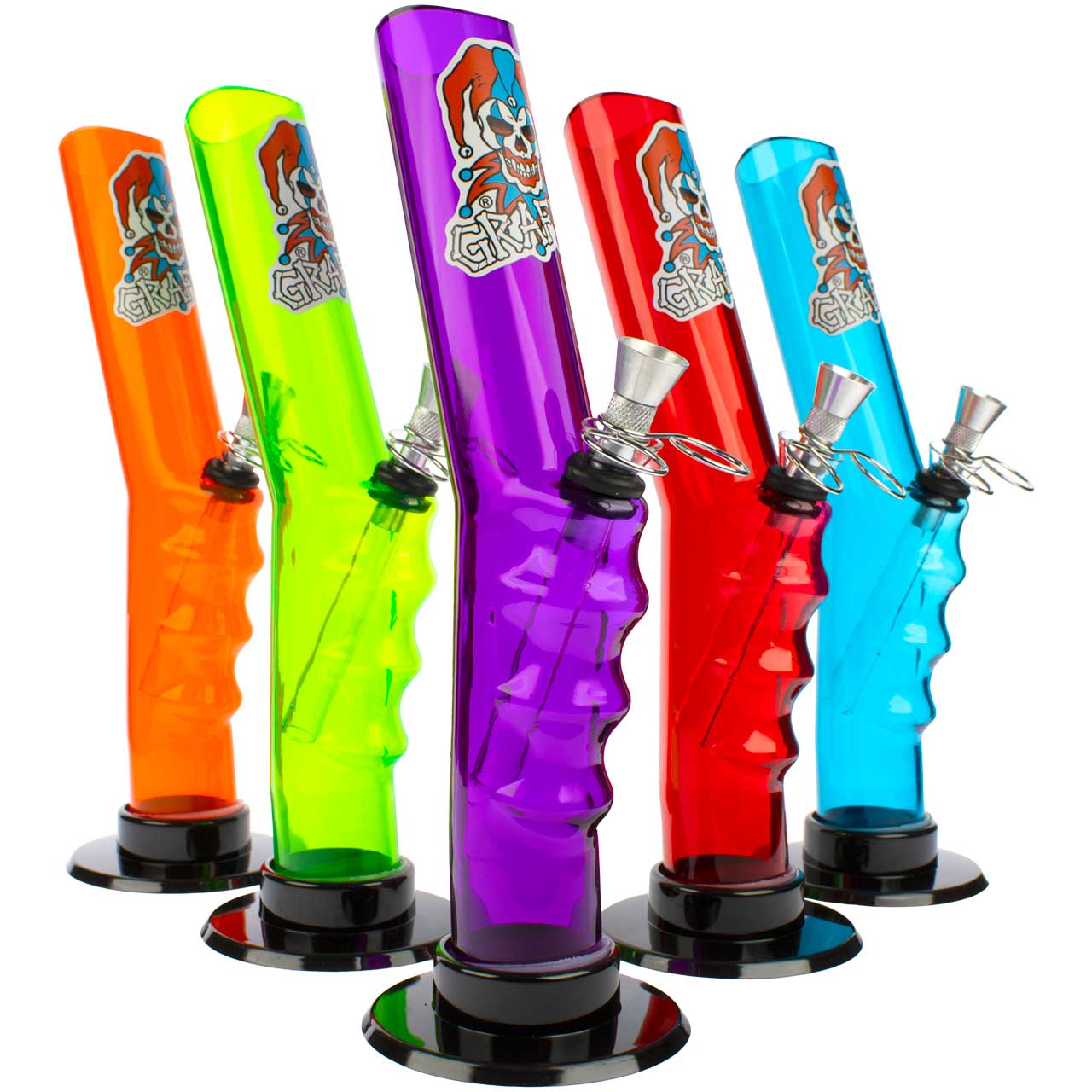 Graffix 10" Skinny Bent Grip Acrylic Bong | Waterbeds 'n' Stuff
