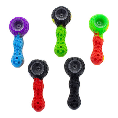 Stratus 4" Silicone Bee Dab Pipe, Assorted Colors
