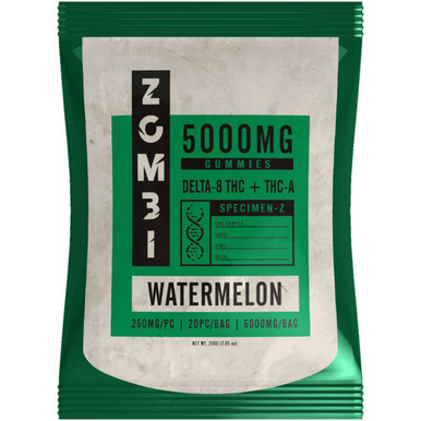 Zombi Watermelon 5000 mg THC-A Gummies | Delta-8 + THC-A Edibles