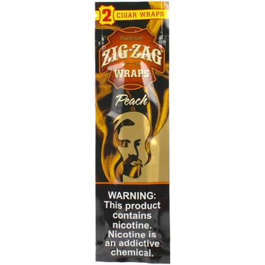Zig-Zag Blunt Wraps - Peach, 2 Wraps | Waterbeds 'n' Stuff