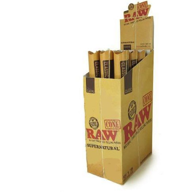 RAW Classic Supernatural 12" Pre-Rolled Cones Natural Hemp | Waterbeds ...