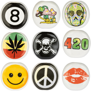 Ceramic Smoke Stones, Assorted Graphics | Smoke Stones