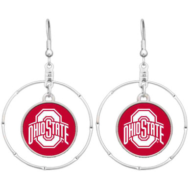 Ohio State Buckeyes Loop Earrings with Charm | OSU Earrings