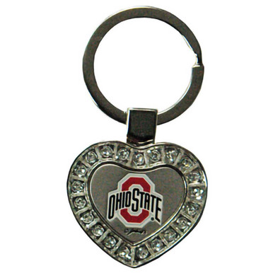 Ohio State Rhinestone Heart Keychain | Ohio State Gifts