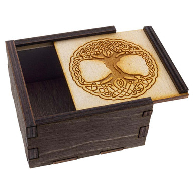 Tree of Life Stash Box | 3.5" Square Storage Box, Slide Top