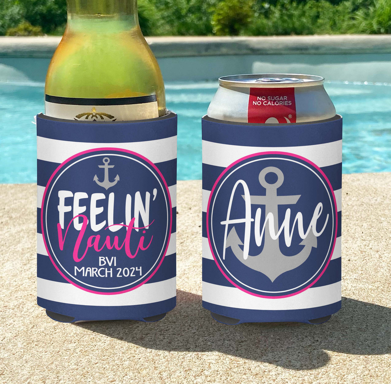 Personalized Nautical Lake Vacation, Cruise or Girls Weekend Can Coolie ...
