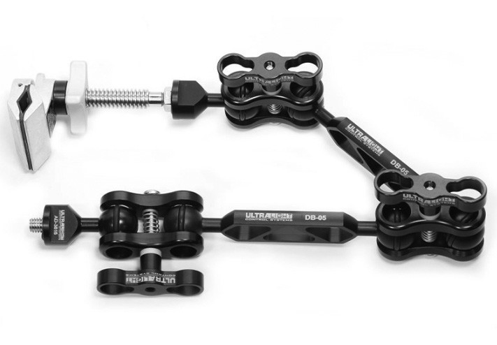 Ultralight Cinema Double 5" Arm Cardellini Clamp Package (MMC to 3/8")