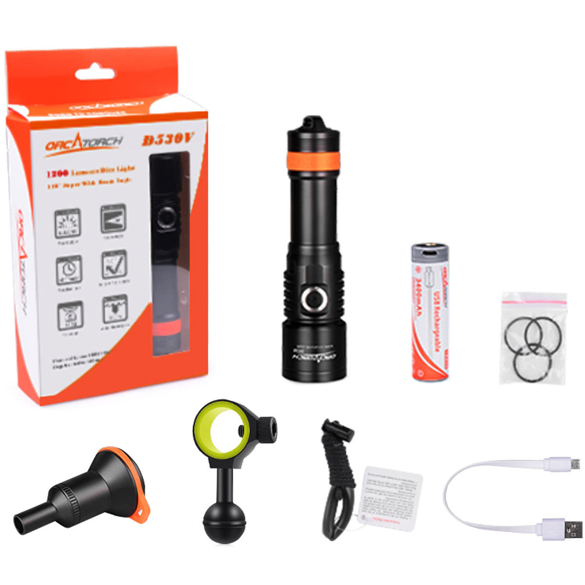 Orcatorch D530V 1200 Lumen Underwater Video Light