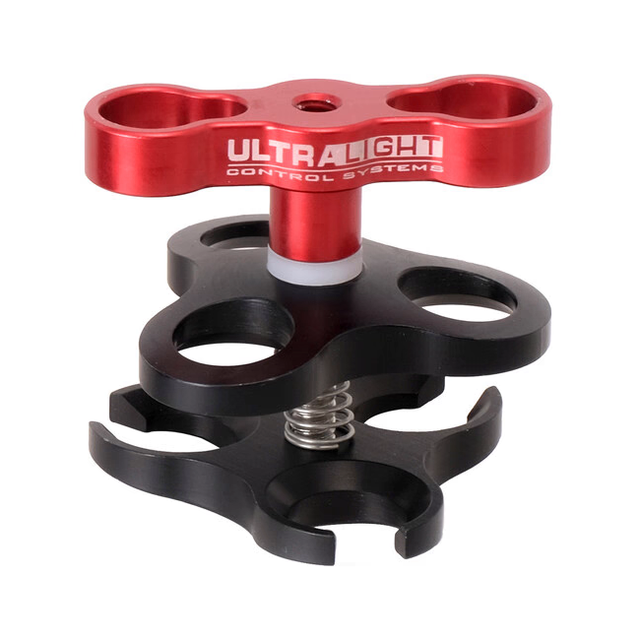 Ultralight Triple Ball Clamp with One-Side Cutouts (Splashy Red)