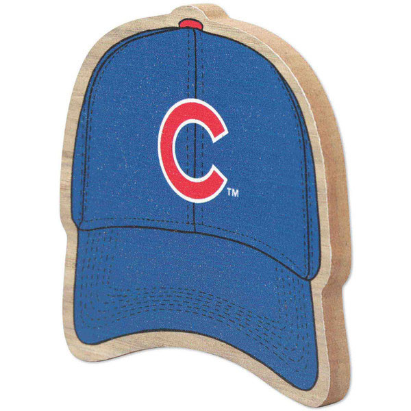 Chicago Cubs Baseball Cap Wood Magnet | Official MLB®