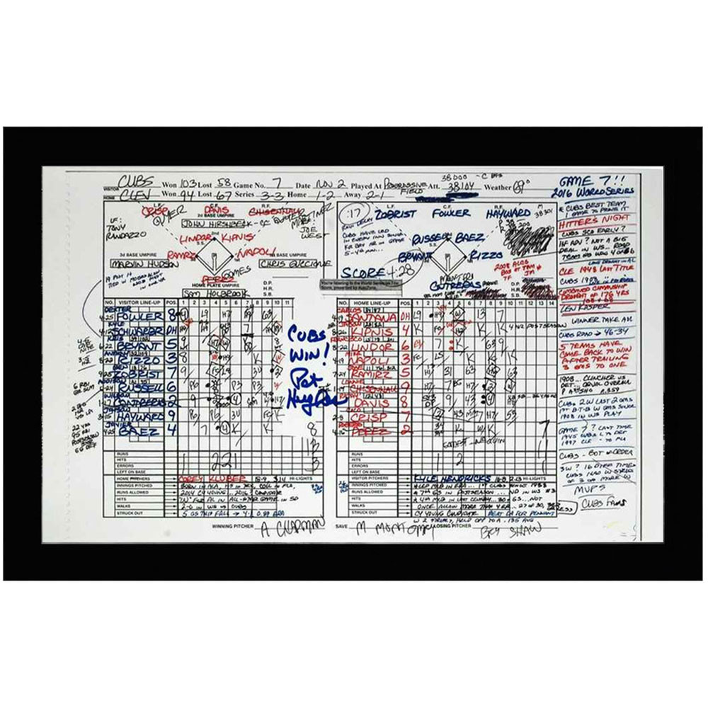 Autographed Framed Scorecard | 2016 World Series Game 7