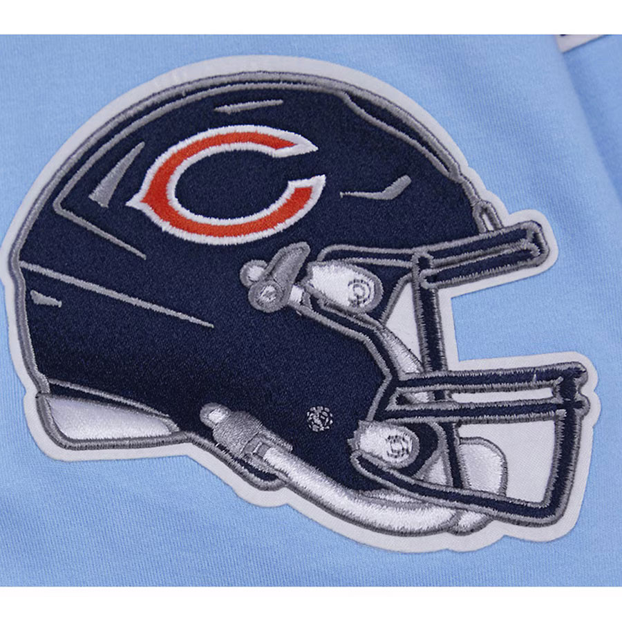 Chicago Bears Classic Light Blue Chenille Double Knit T-Shirt by Pro ...