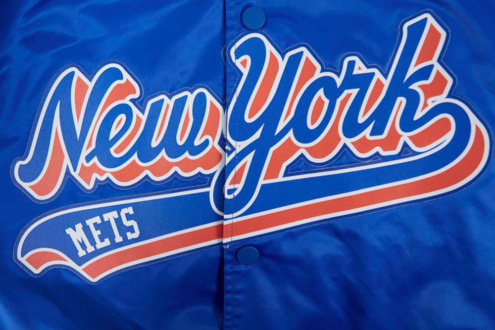 New York Mets Script Tail Full-Snap Satin Varsity Jacket by Pro ...