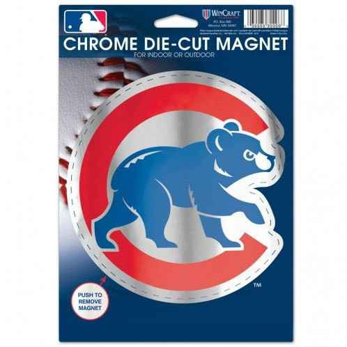 Chicago Cubs Chrome Magnet | Die Cut Magnet for Sale