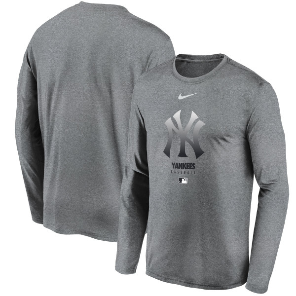 New York Yankees Gray Team Center Performance Long Sleeve by NIKE®