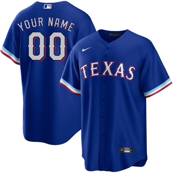 Texas Rangers Custom Blue Alternate Jersey by NIKE®