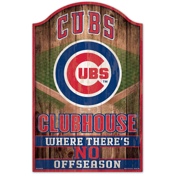 Chicago Cubs Clubhouse Fan Cave Wood Sign | Official MLB®