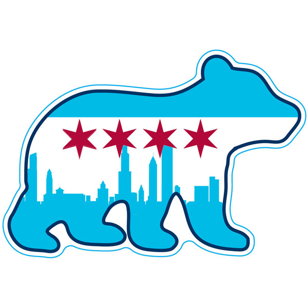 CHI-TOWN Bear Sticker (Set of 2) | Chicago Gear