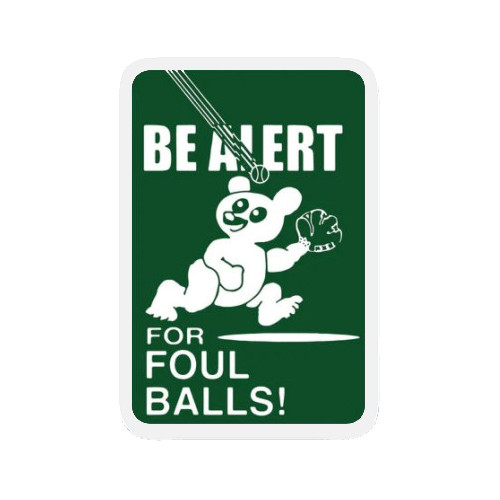 Wrigley Field 'Be Alert For Foul Balls' Sticker | Wrigley Field Stickers