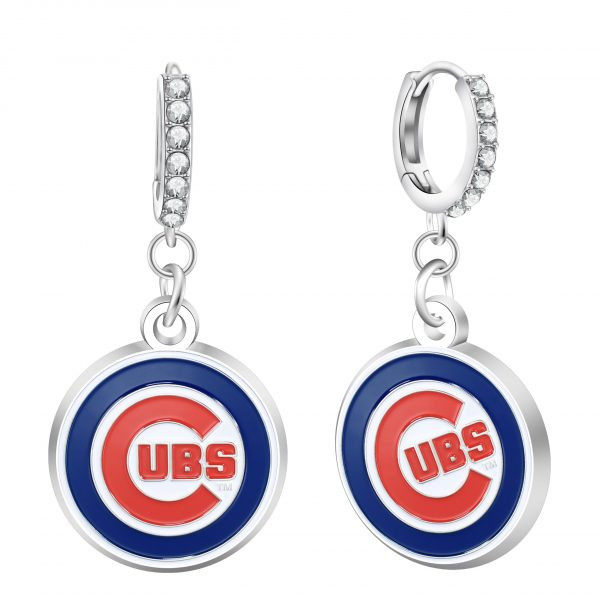 Chicago Cubs Rhinestone Hoop Earrings | Official MLB®