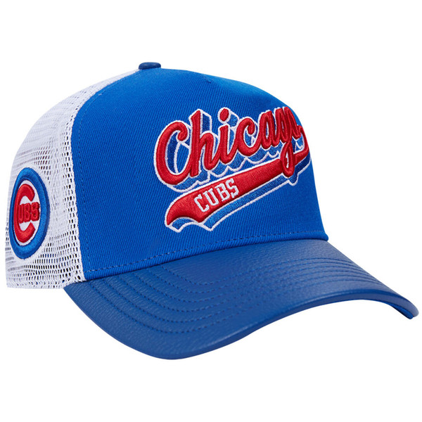 Chicago Cubs Script Tail Trucker Strapback by Pro Standard® | Official MLB®