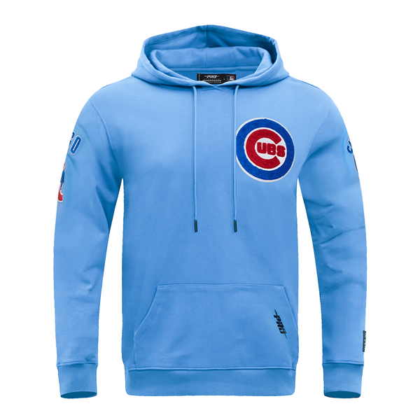 Chicago Cubs Double Knit Classic Chenille Light Blue Hoodie by Pro ...