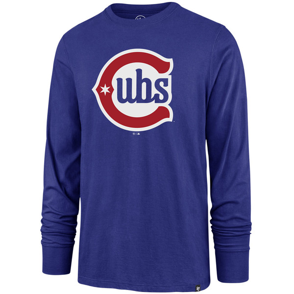 Chicago Cubs Blues Alternate Long Sleeve Super Rival Tee by '47 ...