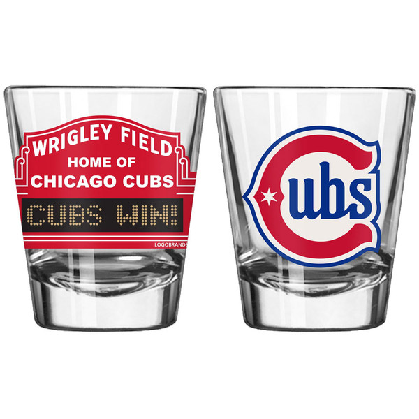 Chicago Cubs 2 Oz. Blues Alternate / Marquee 2-Sided Shot Glass (Set of ...
