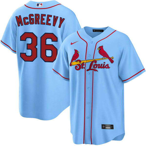 Michael McGreevy St. Louis Cardinals Alternate Light Blue Jersey by ...