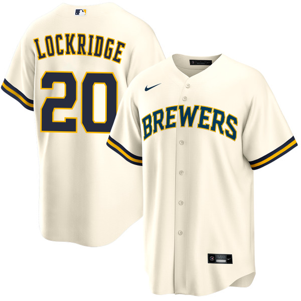 Brandon Lockridge Milwaukee Brewers Home Jersey by NIKE® | Official MLB®