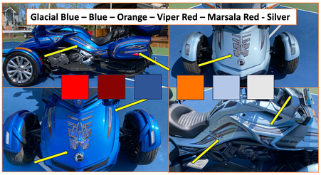 F3T/LTD Series - Decal Stripes Kit - 6 Colors Available - Can Am Spyder ...