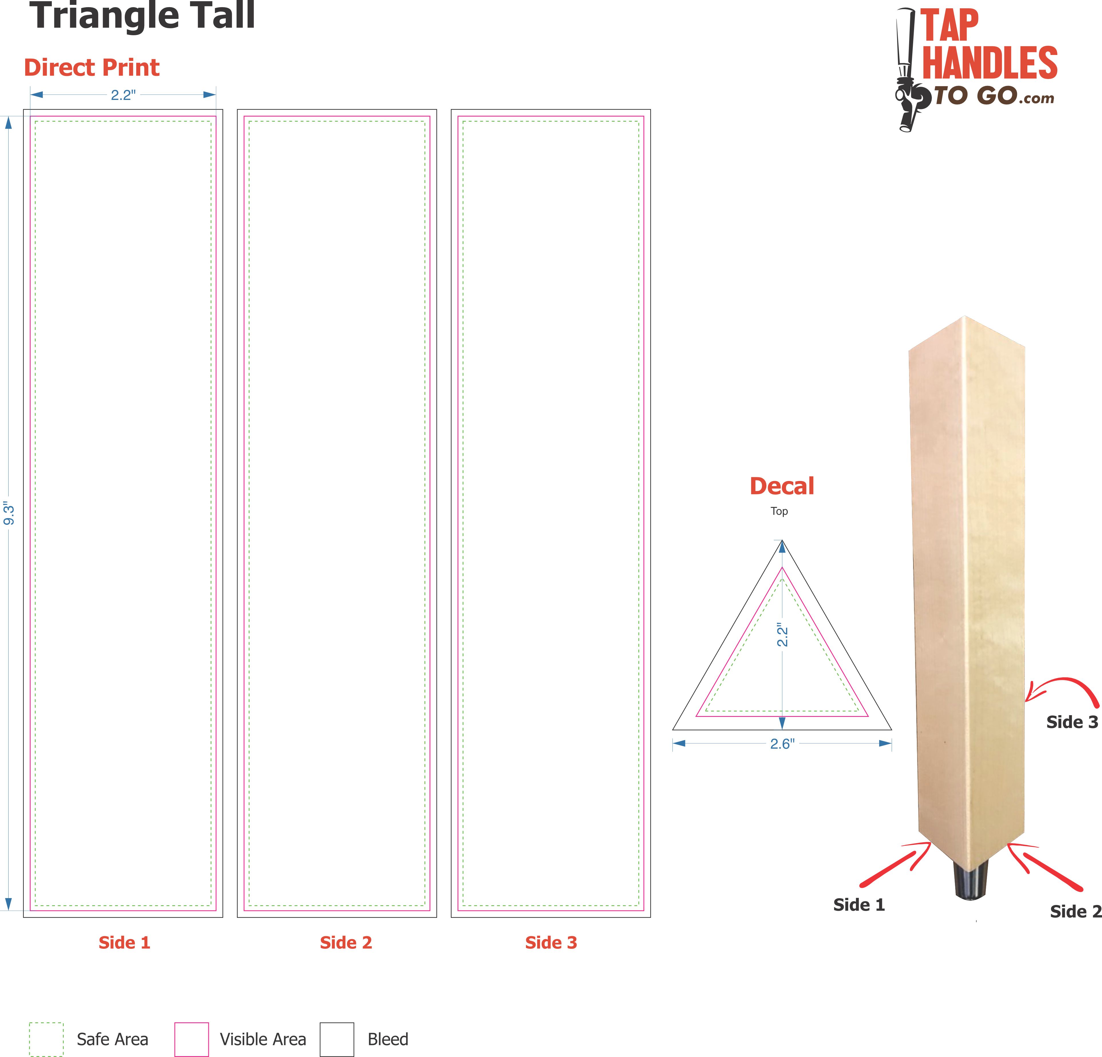 Design your own wood triangle tap handle