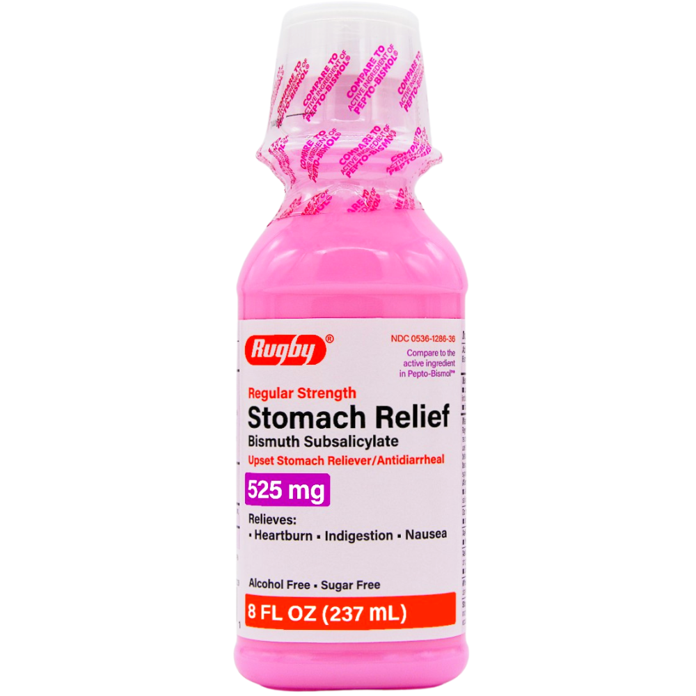 Rugby Extra Strength Liquid Bismuth Subsalicylate | Pepto Bismol