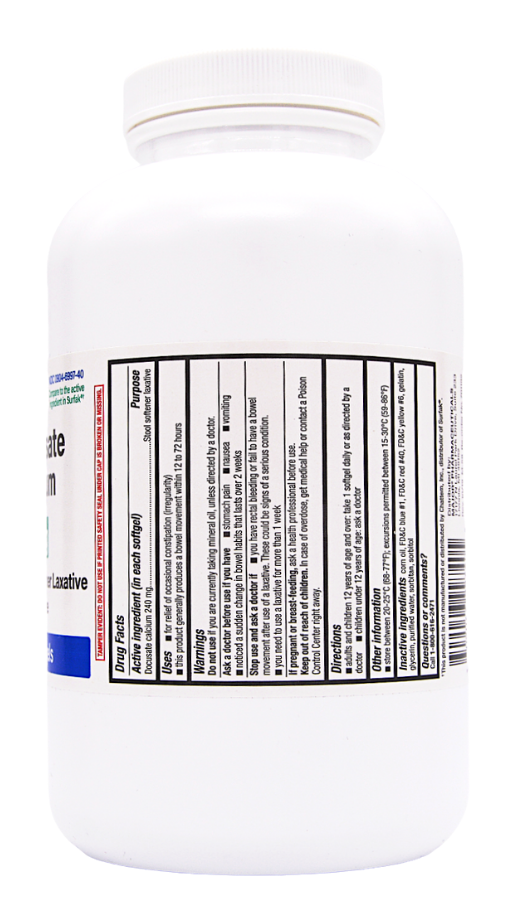 Major Docusate Calcium Stool Softener 240 mg - 500 Softgels (Surfak ...