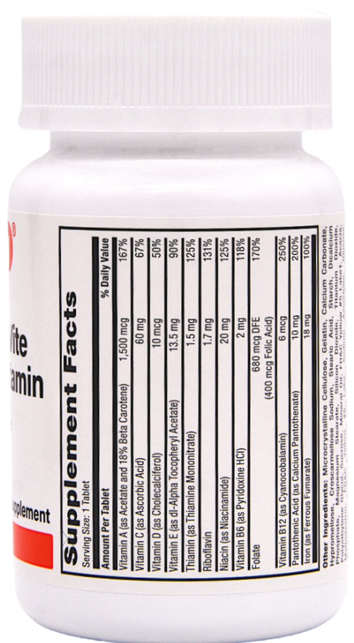 Rugby Tab A Vite Multivitaminmineral Supplement Wiron And Beta