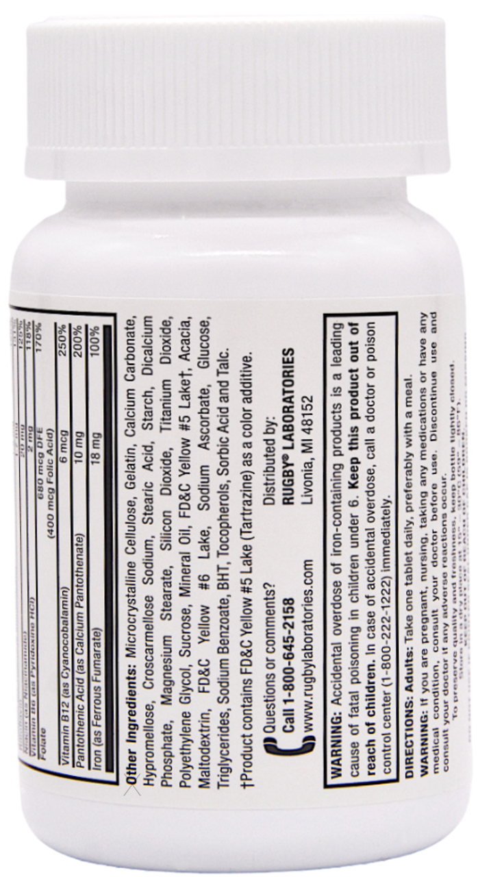 Rugby Tab A Vite Multivitaminmineral Supplement Wiron And Beta
