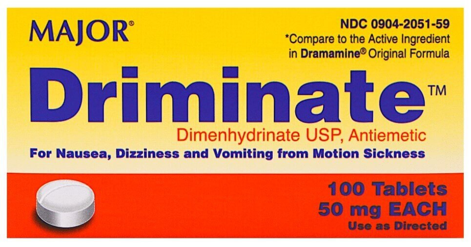 Major Driminate 50 mg - 100 Tablets | Dramamine