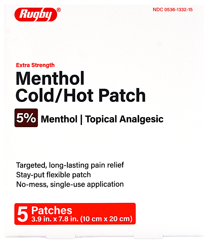 Rugby Extra Strength Menthol Cold/Hot 5% Menthol - 5 Patches (Icy Hot)