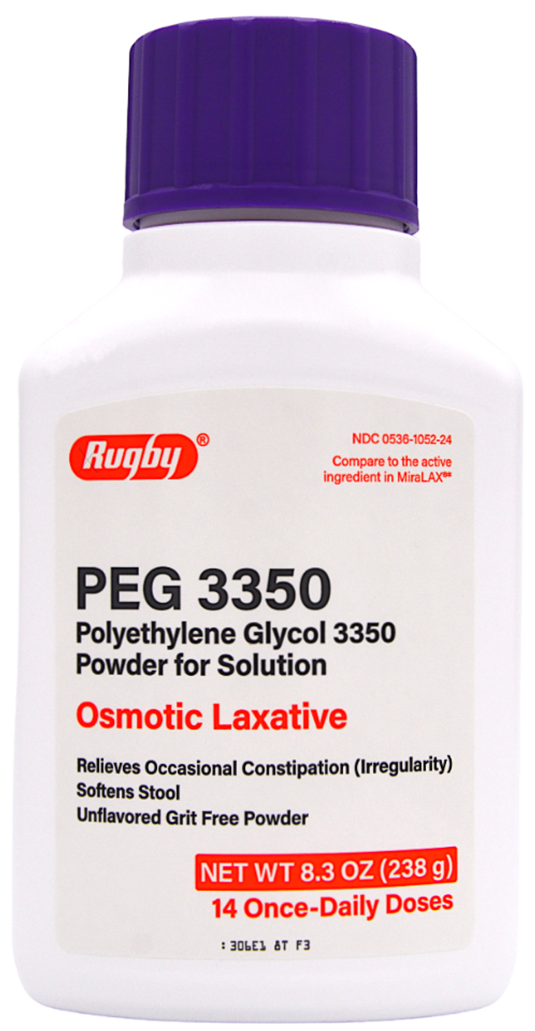 Rugby Polyethylene Glycol 3350 Osmotic Laxative Powder