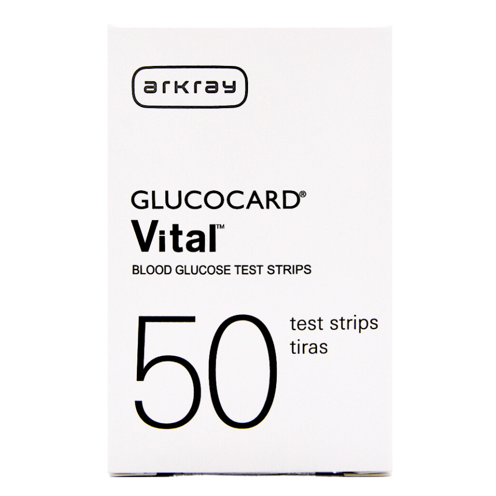 Cheap Arkray Glucocard Vital Blood Glucose 50 Test Strips with free ...