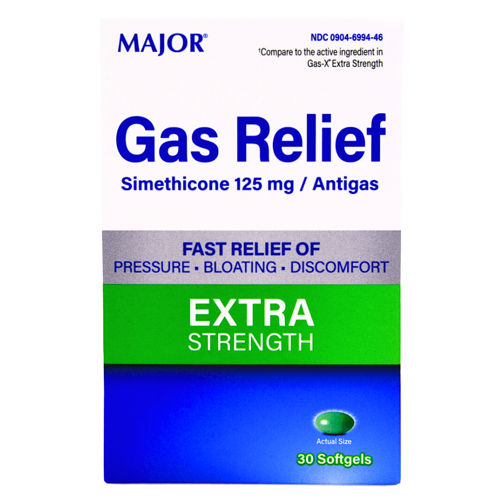 Major Gas Relief Simethicone 125 mg | Gas-X Extra Strength