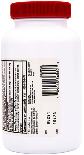 Major Extra Strength Acid Gone - 100 Chewable Tablets (Generic Gaviscon)