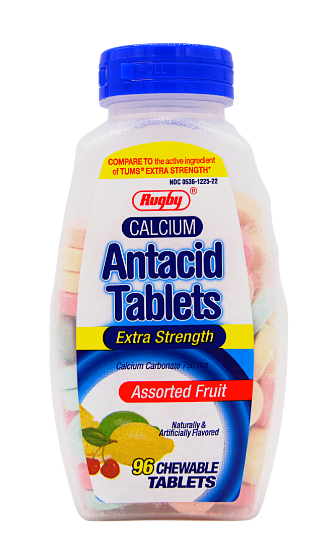 Rugby Calcium Antacid Regular Strength 150 Chewable Tablets (Generic TUMS)