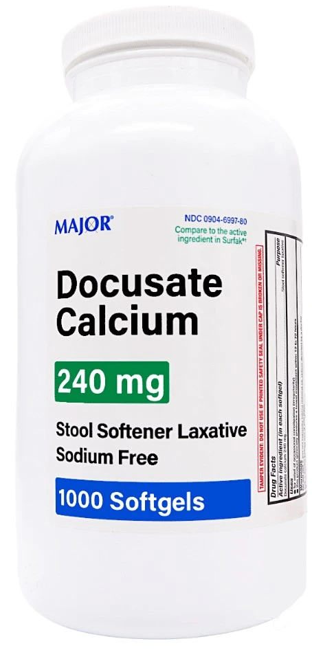 Major Docusate Calcium Stool Softener 240 mg | Value Size