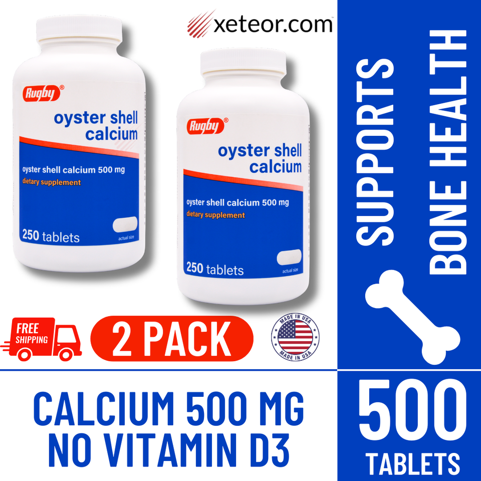 Rugby Oyster Shell Calcium 500 mg – 250 Tablets