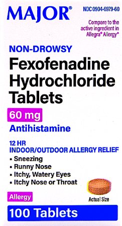 Major Fexofenadine 60 mg – 100 ct (Generic Allegra®)